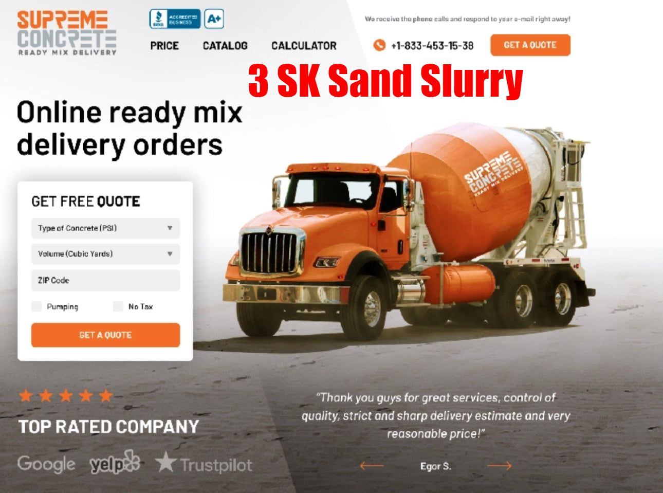 3 SK Sand Slurry - SUPREME CONCRETE READY MIX CONCRETE